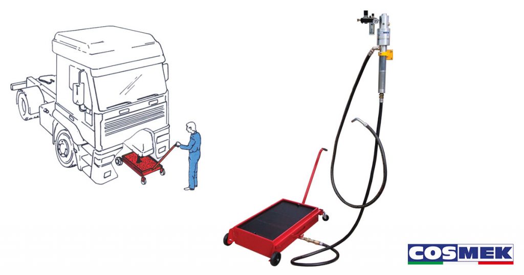 Waste oil suction kit pneumatic with basin - Cosmek Srl